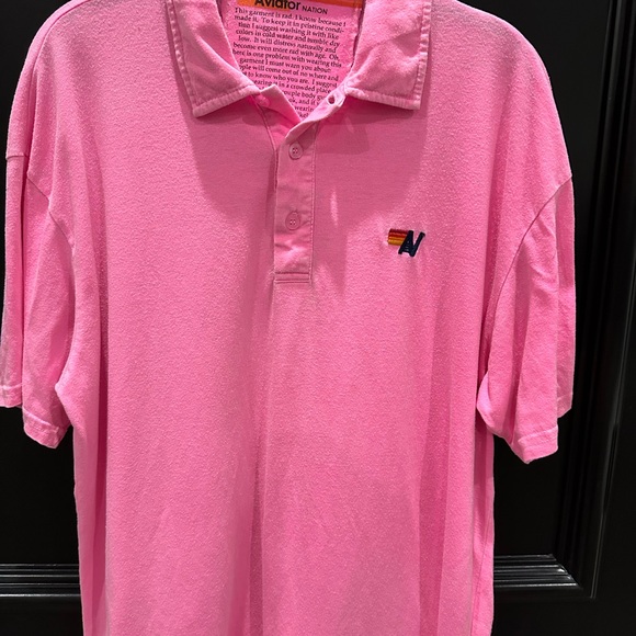 Aviator Nation | Shirts | Mens Pink Aviator Nation Polo Shirt | Poshmark